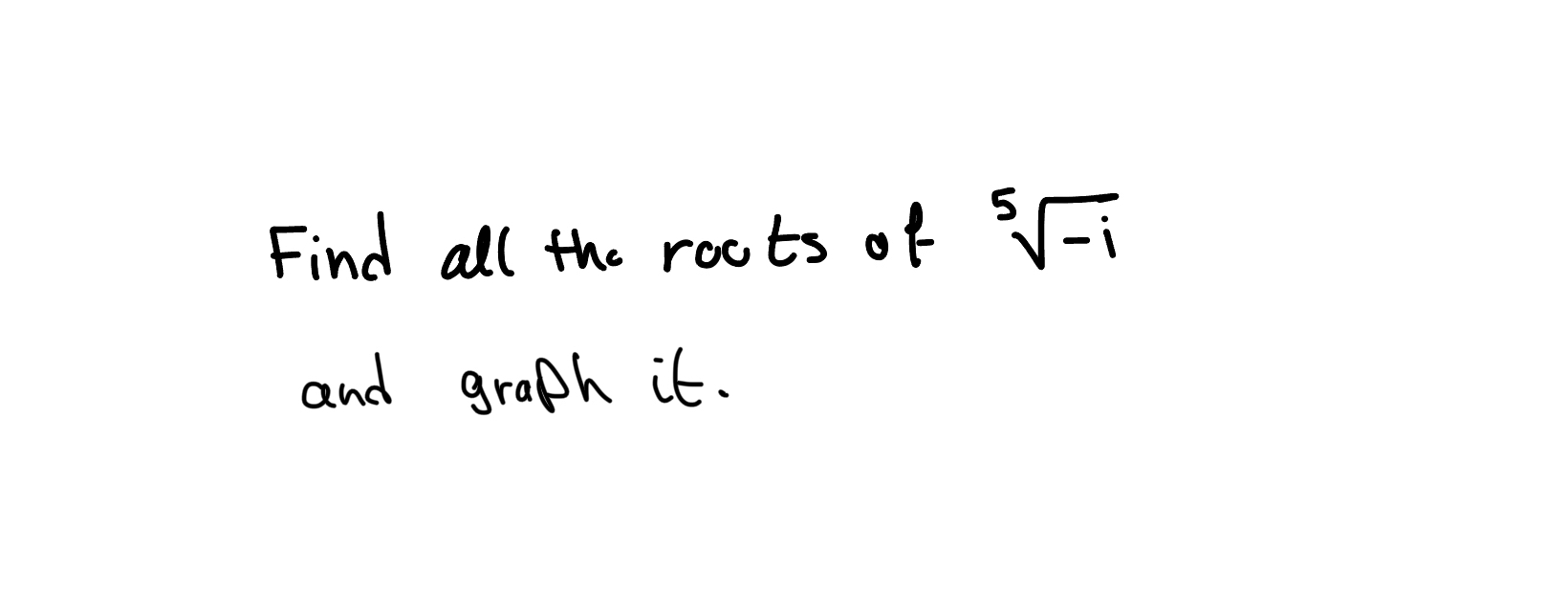 Find all the roots of -i5 ﻿and graph it. | Chegg.com