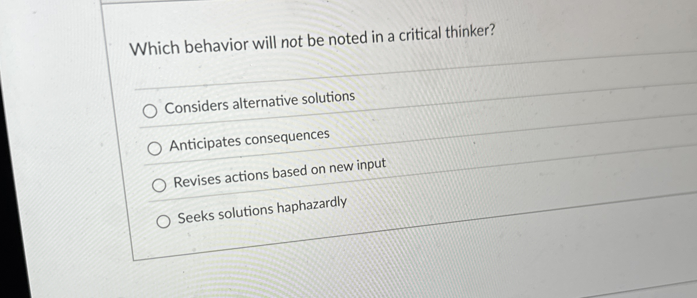 Solved Which behavior will not be noted in a critical | Chegg.com