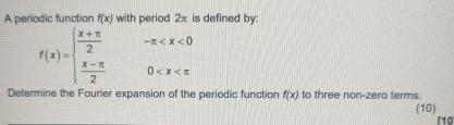 Solved A periodic function f(x) ﻿with period 2π ﻿is defined | Chegg.com