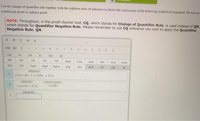Solved Use the change of quantifier rule together with the | Chegg.com