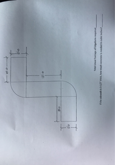 Solved 5-O 12:0 80 50 tut Total Lineal Footage of Edgeform | Chegg.com