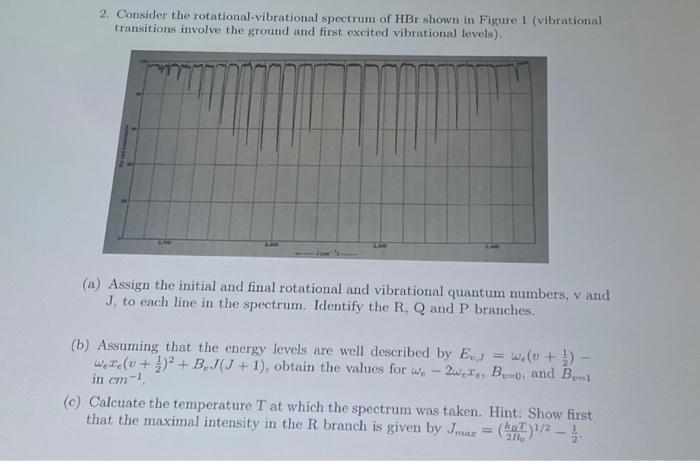2. Consider the rotational-vibrational spectrum of | Chegg.com