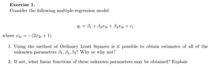 Solved Exercise 1 . Consider the following | Chegg.com