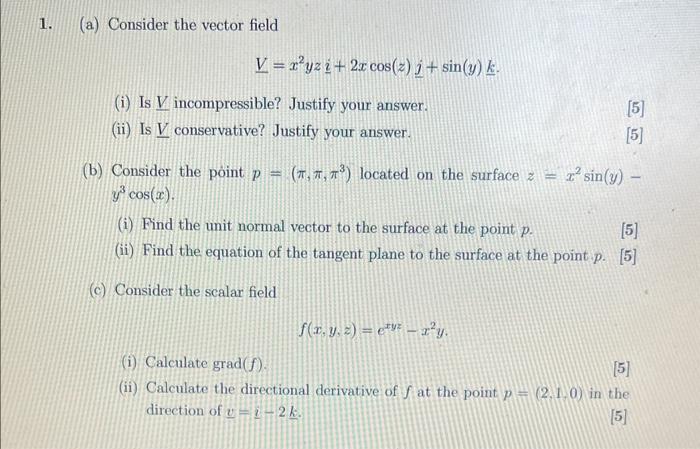 Solved (a) Consider the vector field | Chegg.com
