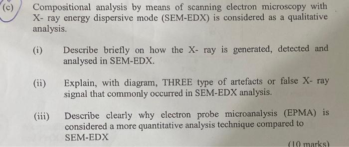 Solved Compositional analysis by means of scanning electron | Chegg.com