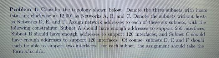 Solved Problem 4: Consider the topology shown below. Denote | Chegg.com