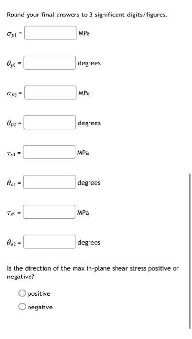 Solved An element is given. Values for the figure are given | Chegg.com