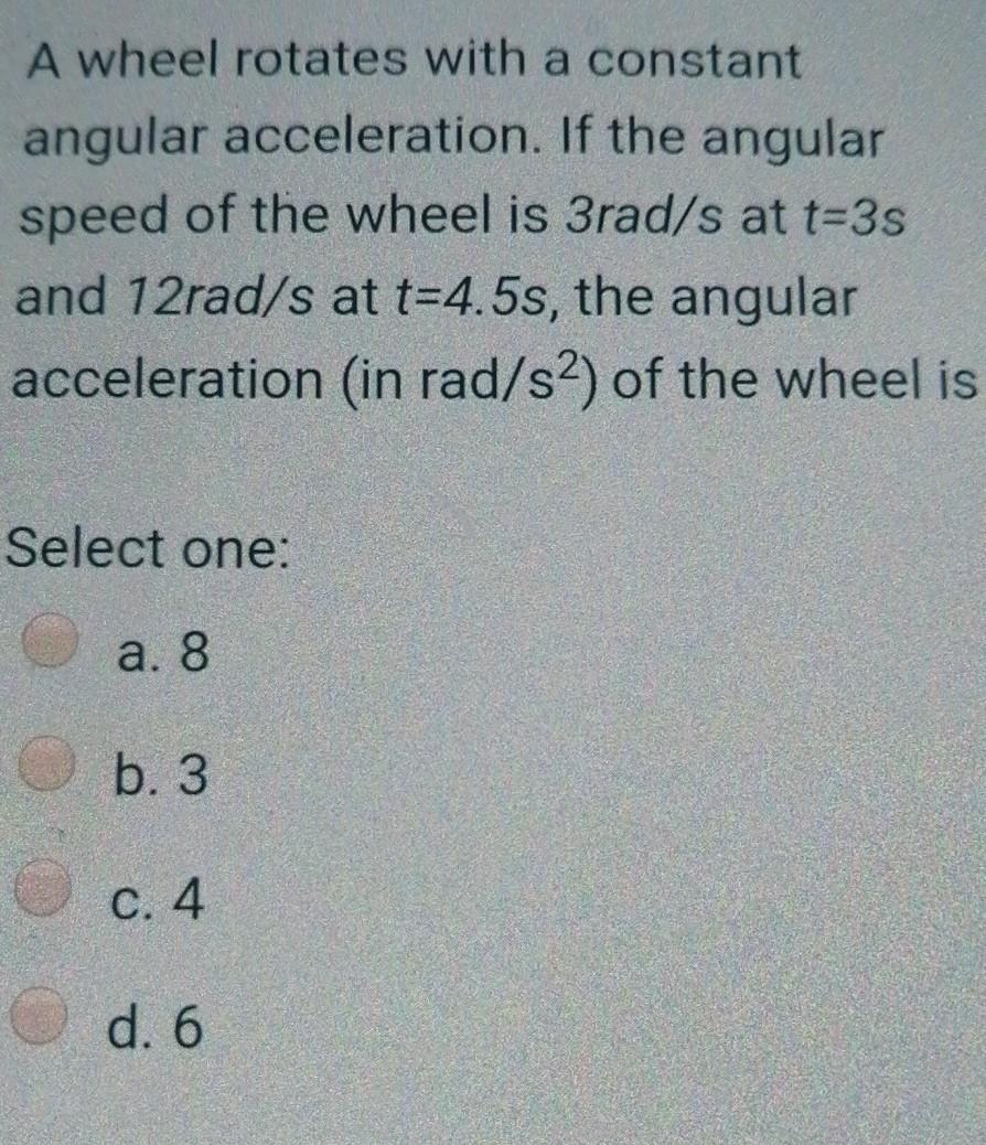 Solved A wheel rotates with a constant angular acceleration. | Chegg.com