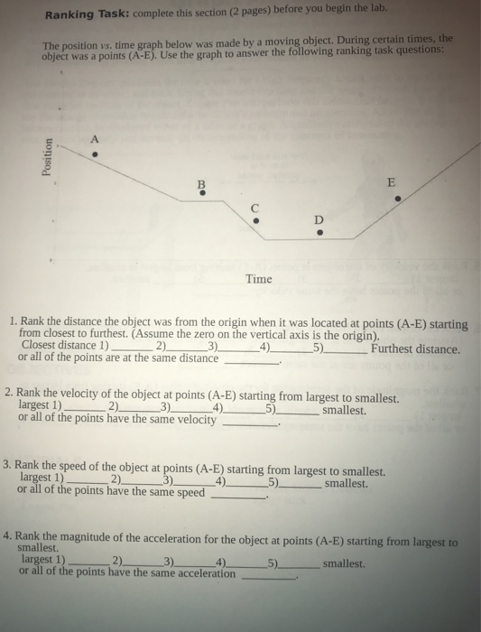 Solved Ranking Task: complete this section (2 pages) before | Chegg.com