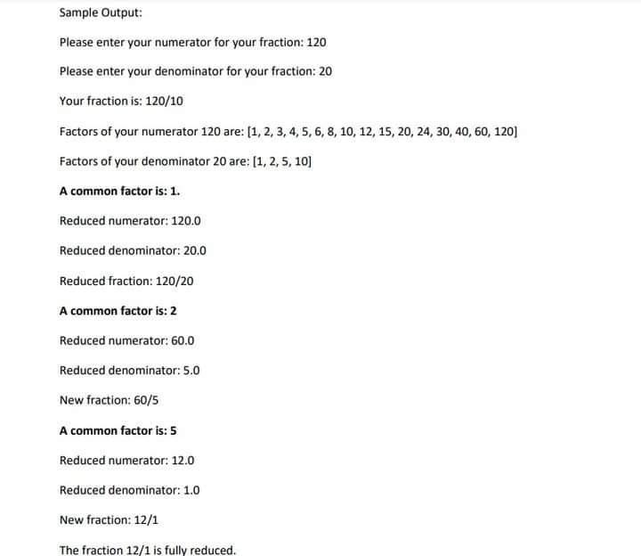 Solved U5A2RTFA Reduce that Fraction The intent of this | Chegg.com