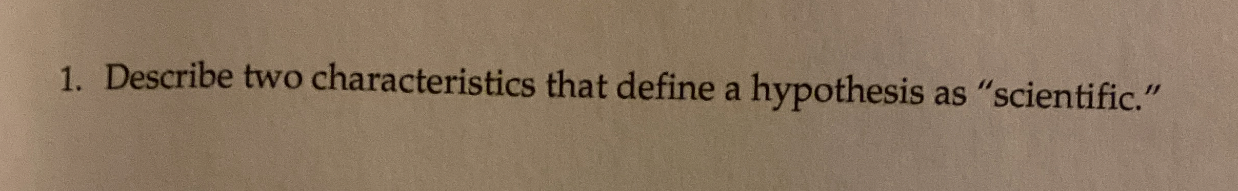 Solved Describe two characteristics that define a hypothesis | Chegg.com