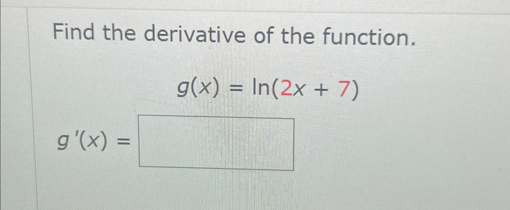 Solved Find the derivative of the | Chegg.com