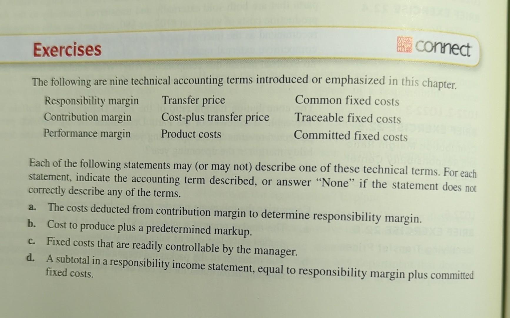 Solved The following are nine technical accounting terms | Chegg.com