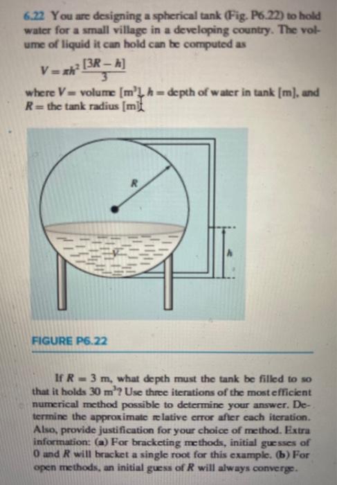 Solved 6.22 You are designing a spherical tank (Fig. P6.22) | Chegg.com