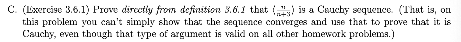 Solved C. (Exercise 3.6.1) ﻿Prove directly from definition | Chegg.com