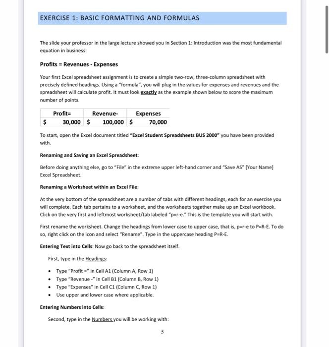 Solved EXERCISE 1: BASIC FORMATTING AND FORMULAS The slide | Chegg.com