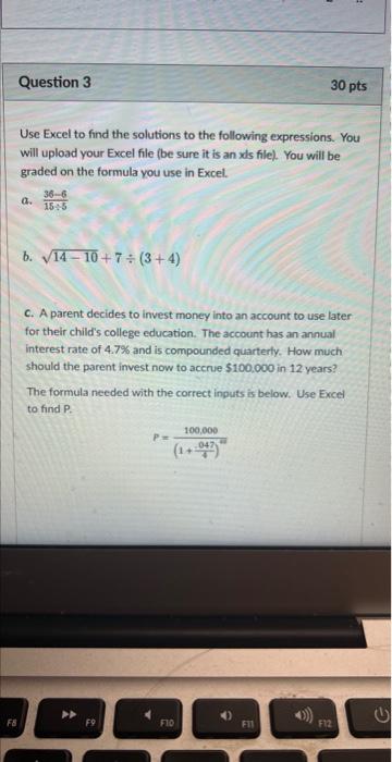 Solved Use Excel to find the solutions to the following | Chegg.com