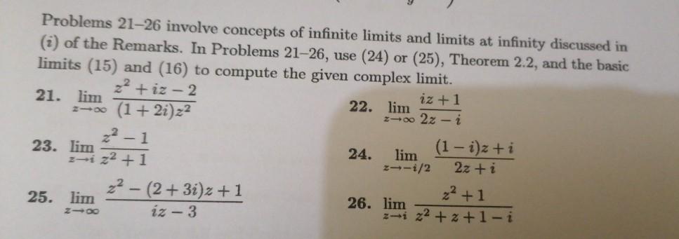 Solved Problems 21-26 involve concepts of infinite limits | Chegg.com