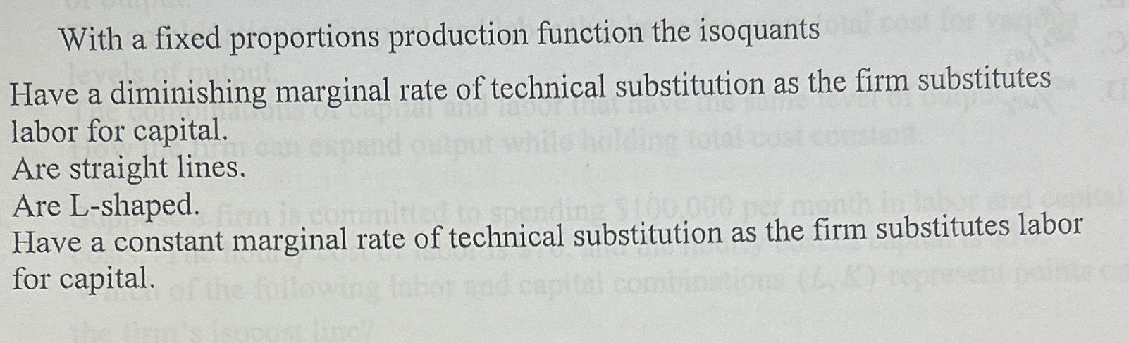 Solved With a fixed proportions production function the | Chegg.com