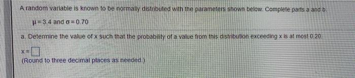 Solved A random variable is known to be normally distributed | Chegg.com