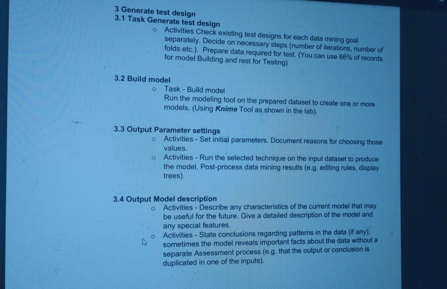 3 Generate test design 3.1 Task Generate test design | Chegg.com