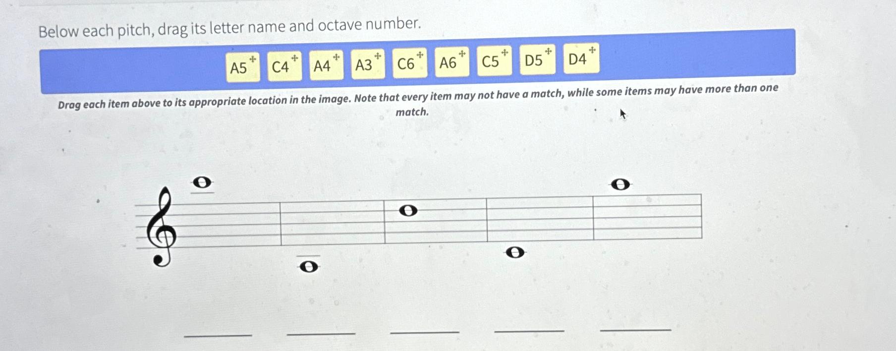 Solved Below Each Pitch Drag Its Letter Name And Octave 
