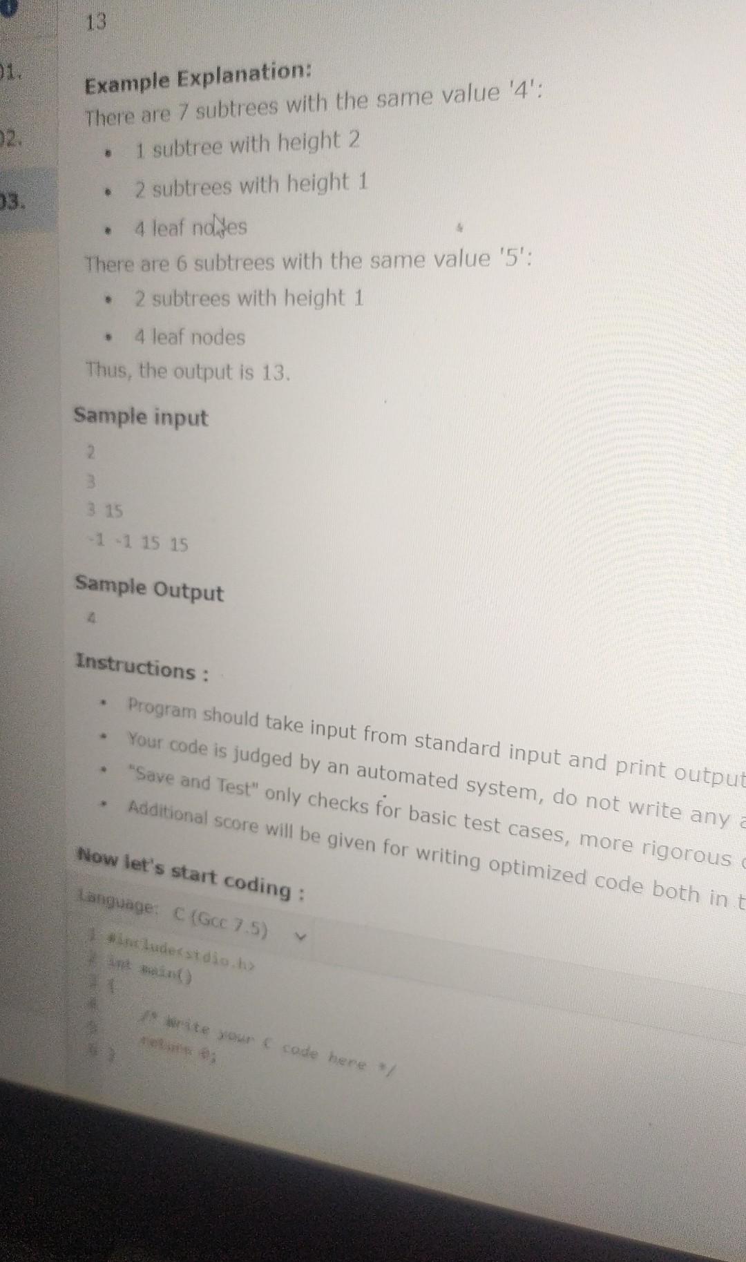 Solved Problem Statement Subtree: A subtree of a tree ' T ' | Chegg.com