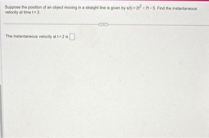Solved Suppose the position of an object moving in a | Chegg.com