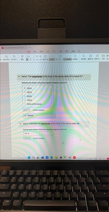 Solved The figure below shows a system of spring cables | Chegg.com