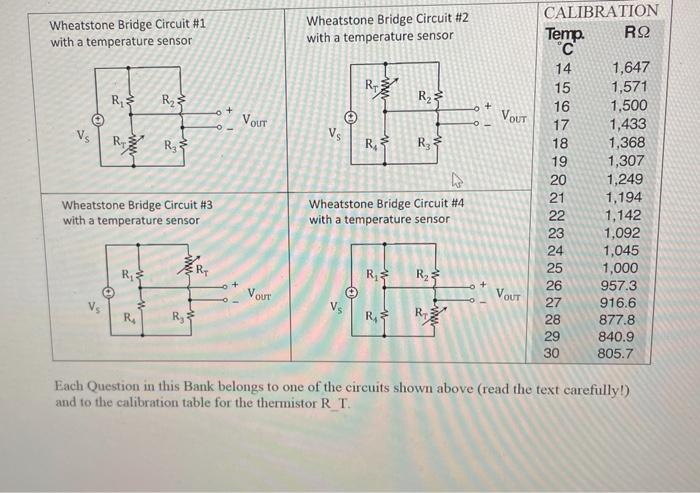 Solved Consider Wheatstone bridge Circuit #1 with a | Chegg.com