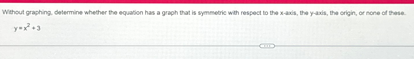 Solved Without graphing, determine whether the equation has | Chegg.com
