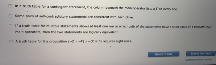 Solved In a truth table for a contingent statement, the | Chegg.com