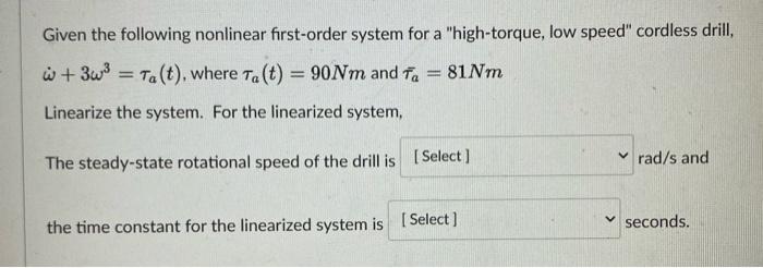 Solved Given the following nonlinear first-order system for | Chegg.com