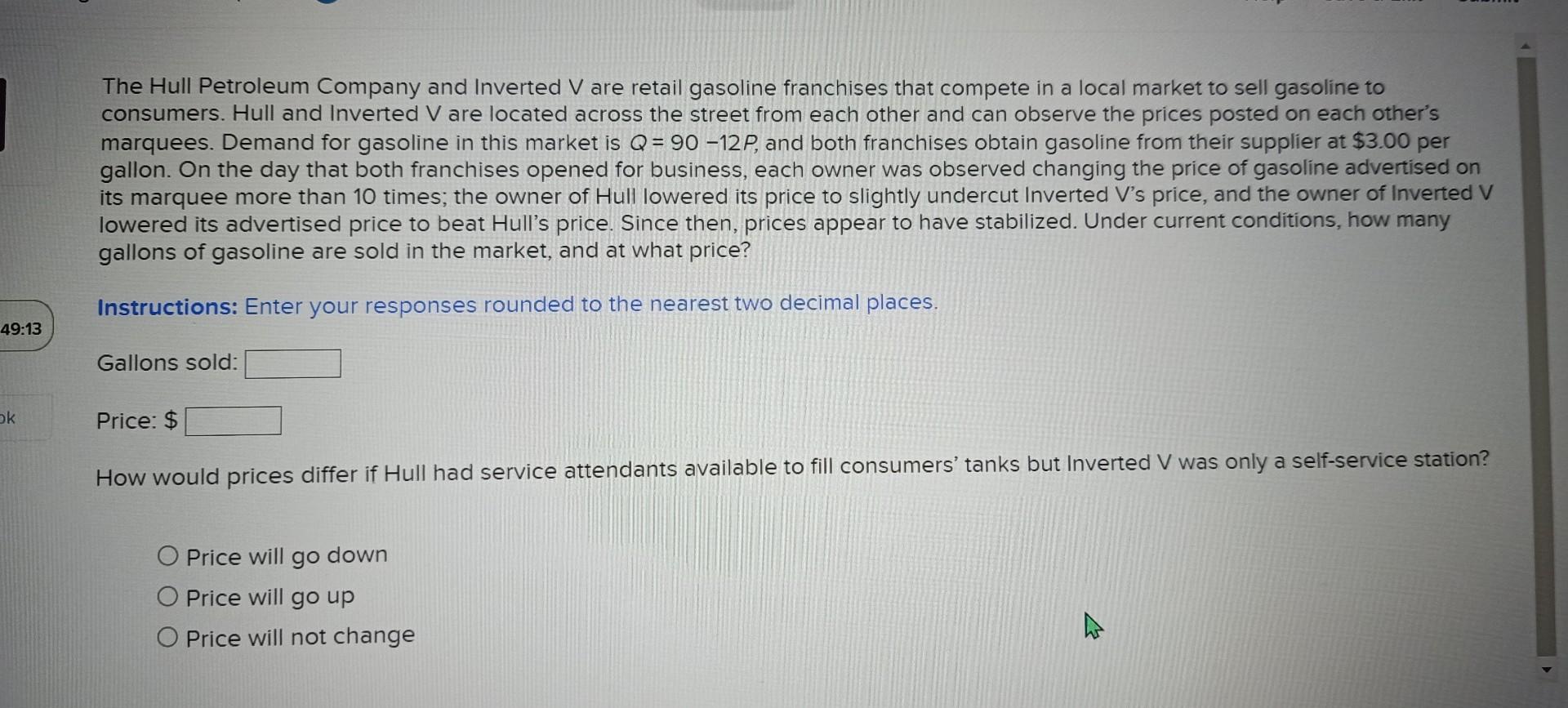 Solved The Hull Petroleum Company and Inverted V are retail | Chegg.com