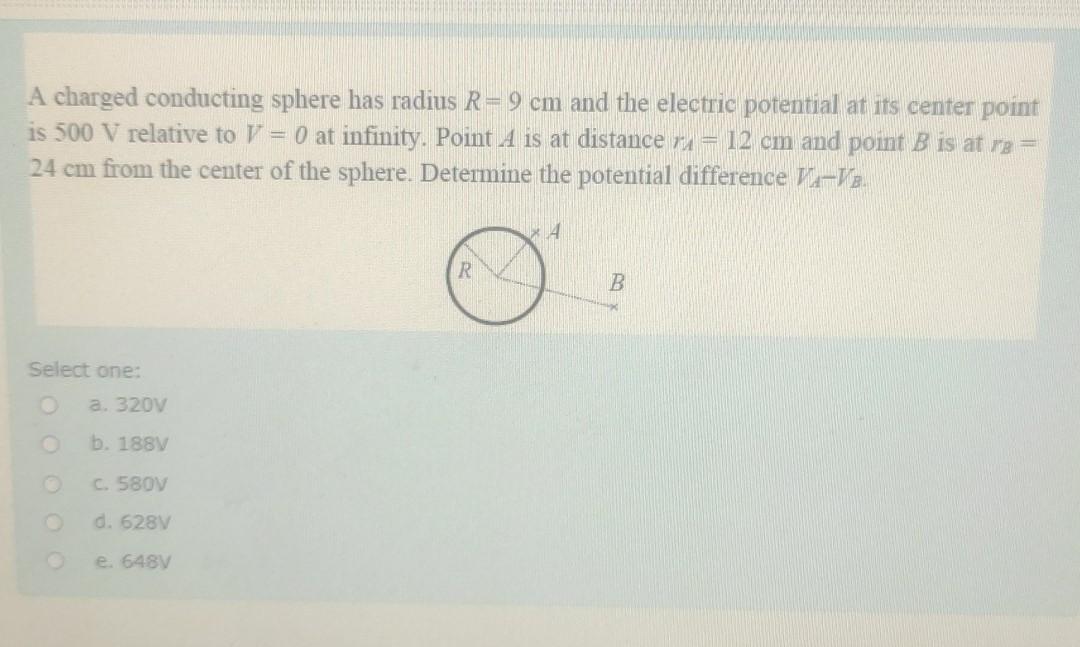 Solved A charged conducting sphere has radius R=9 cm and the | Chegg.com