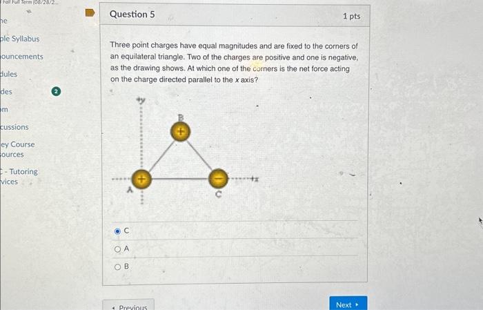 Three point charges have equal magnitudes and are | Chegg.com