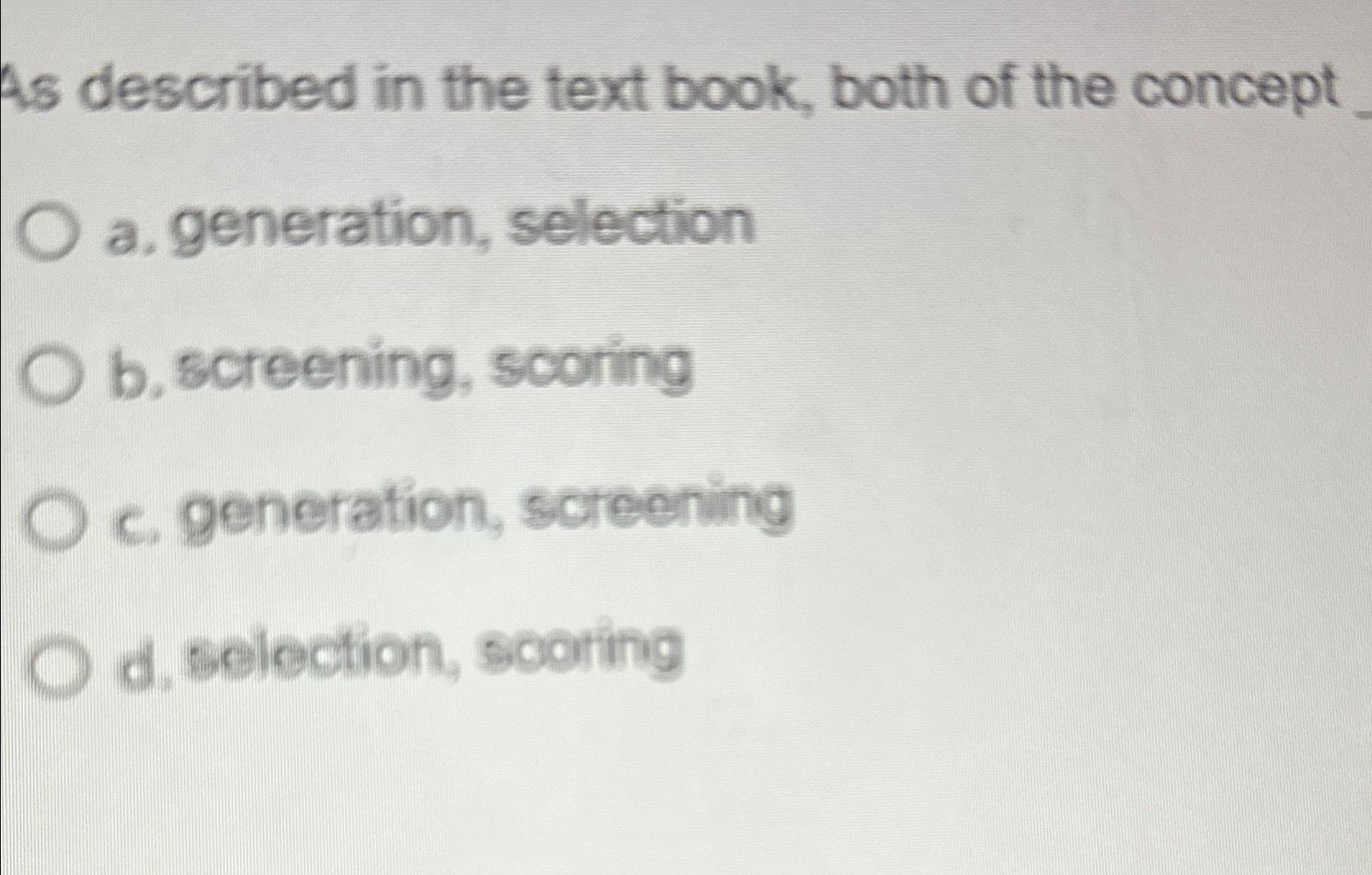 Solved As described in the text book, both of the concepta. | Chegg.com