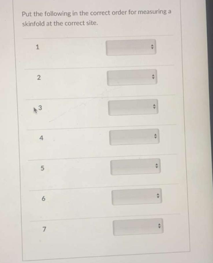 Solved Put the following in the correct order for measuring | Chegg.com