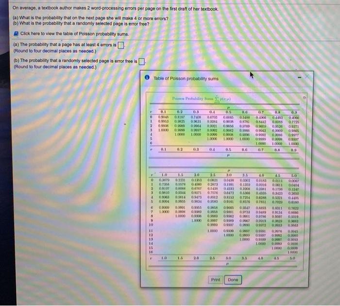 Solved On average, a textbook author makes 2 word-processing | Chegg.com