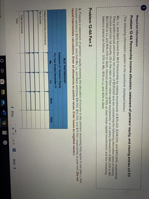 Solved Exercise 12-7 Journalizing partnership transactions | Chegg.com