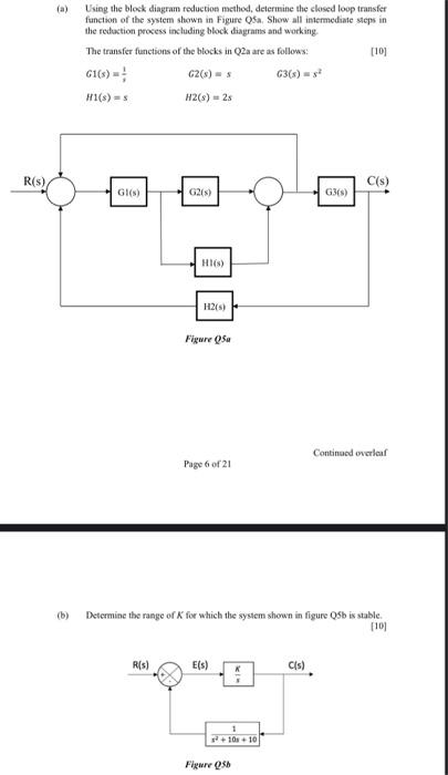 Solved Using the block diagram reduction method, determine | Chegg.com