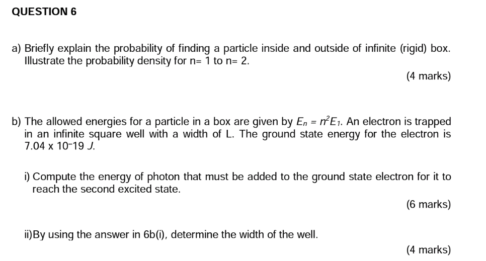 Solved a) Briefly explain the probability of finding a | Chegg.com