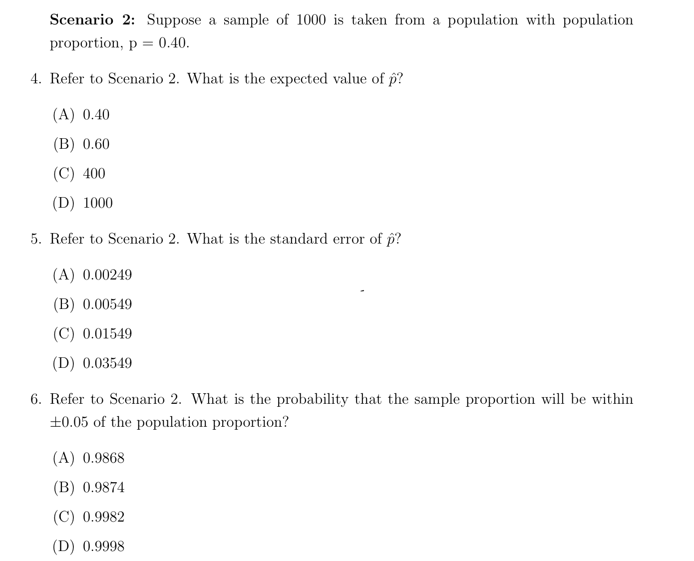 Solved Scenario 2: Suppose a sample of 1000 ﻿is taken from a | Chegg.com
