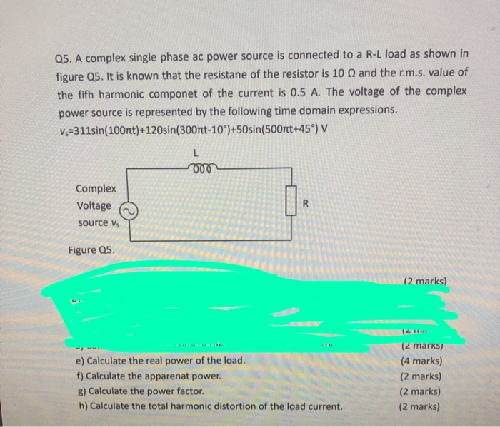 Solved Q5. A complex single phase ac power source is | Chegg.com