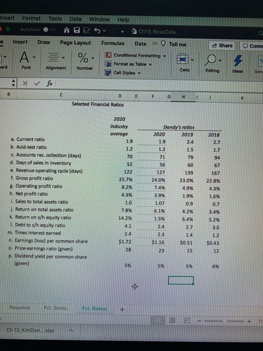 Solved Insert Format Tools Data Window Help AutoSave Ch13 | Chegg.com