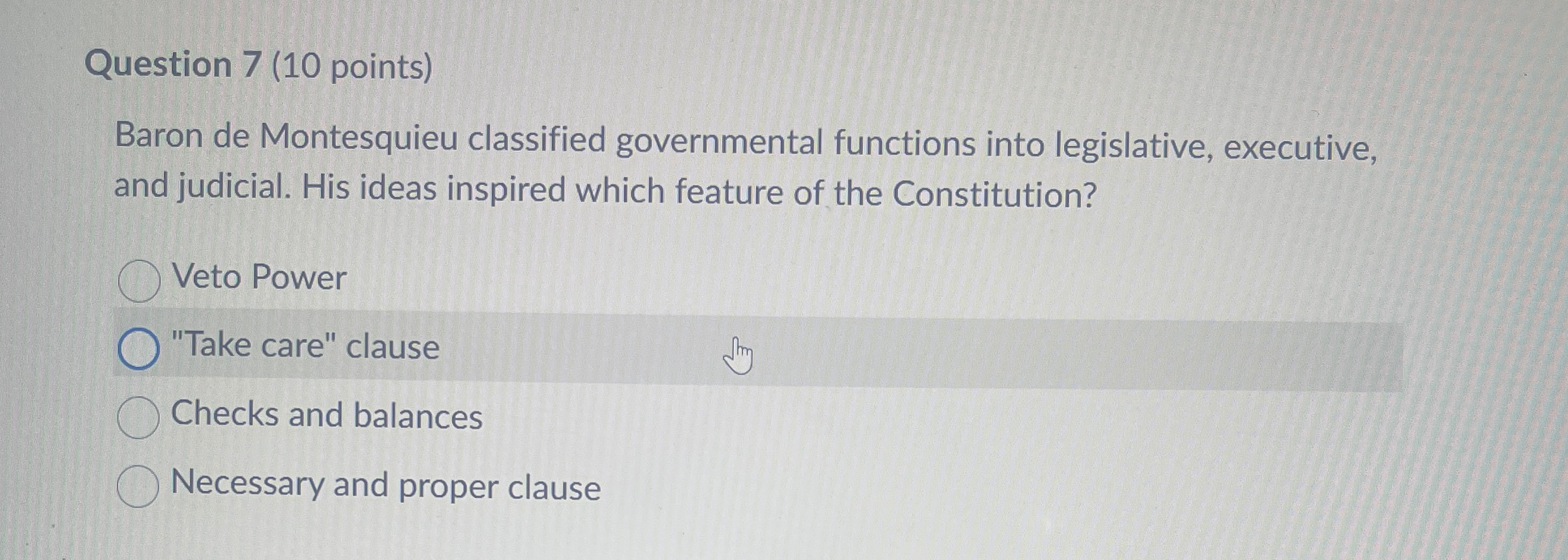 Solved Question 7 (10 points)Baron de Montesquieu | Chegg.com Solved Question 7 (10 points)Baron de Montesquieu | Chegg.com