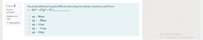 Solved The partial differential equation(PDC) by eliminating | Chegg.com