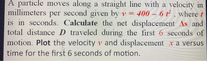 Solved A particle moves along a straight line with a | Chegg.com