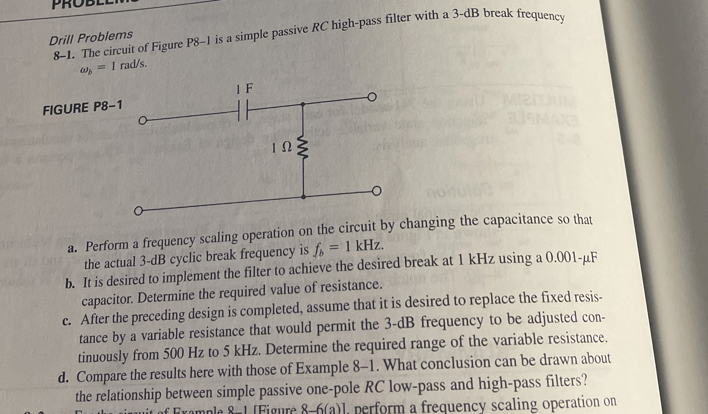 Solved Drill Problems8-1. ﻿The circuit of Figure P8-1 ﻿is a | Chegg.com