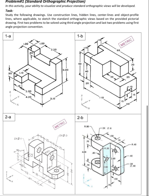 Problem#1 (Standard Orthographic Projection)In this | Chegg.com